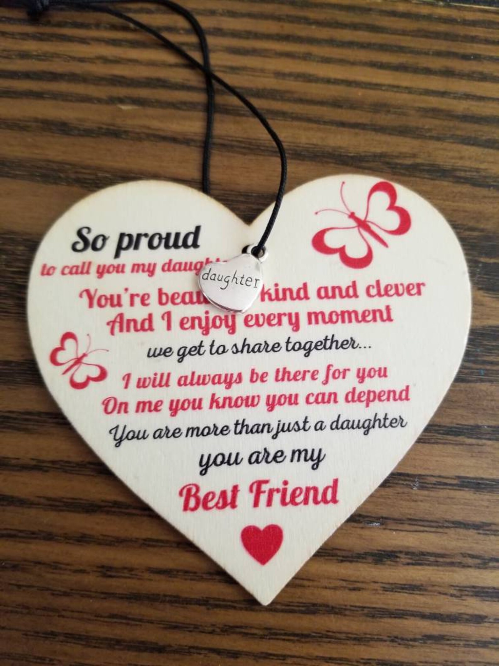 Daughter Heart Ornament Wood Heart Ornament Daughter - Etsy