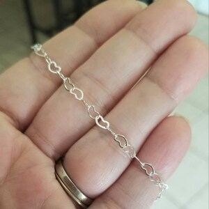 Silver Heart Bracelet, Heart Link Chain Bracelet, Interlocking Hearts, Heart Jewelry, Gifts for ...