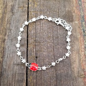 Stainless Steel Ladybug Anklet, Ladybug Ankle Bracelet, Ladybug ...