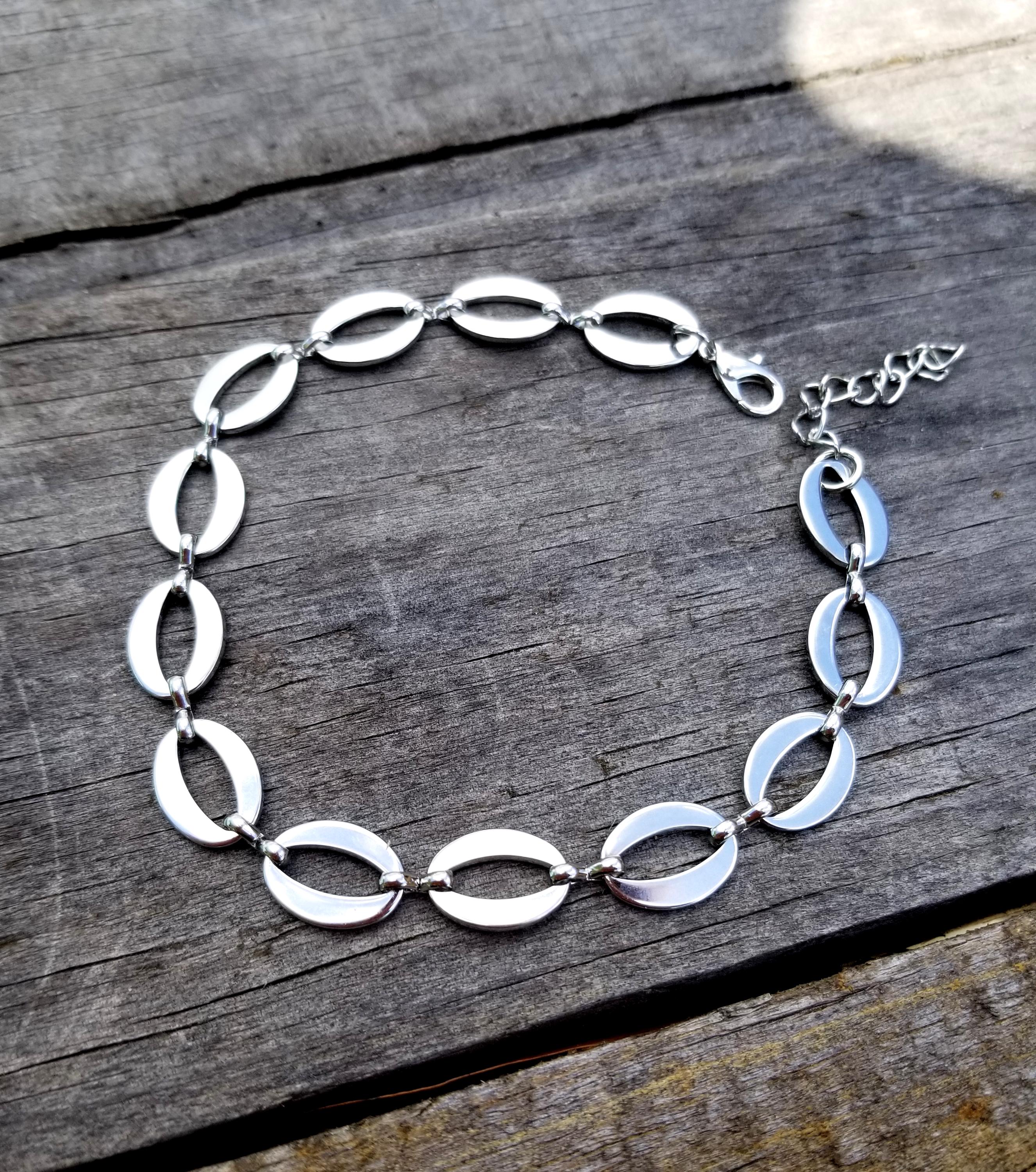 Stainless Steel Oval Link Anklet, Retro Jewelry, 10mm X 14mm Oval Links ...