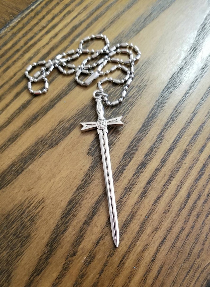 Knights Templar Necklace Knights Templar Sword Necklace - Etsy