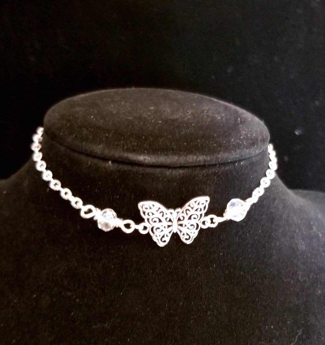 Silver Butterfly Anklet, Crystal Butterfly Anklet, Crystal Anklet ...