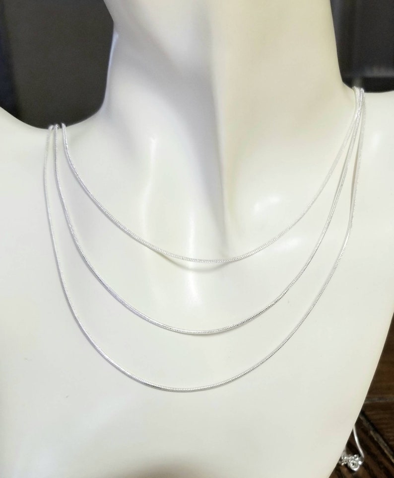 Sterling Silver Triple Strand Necklace, Liquid Silver Necklace, Womens ...
