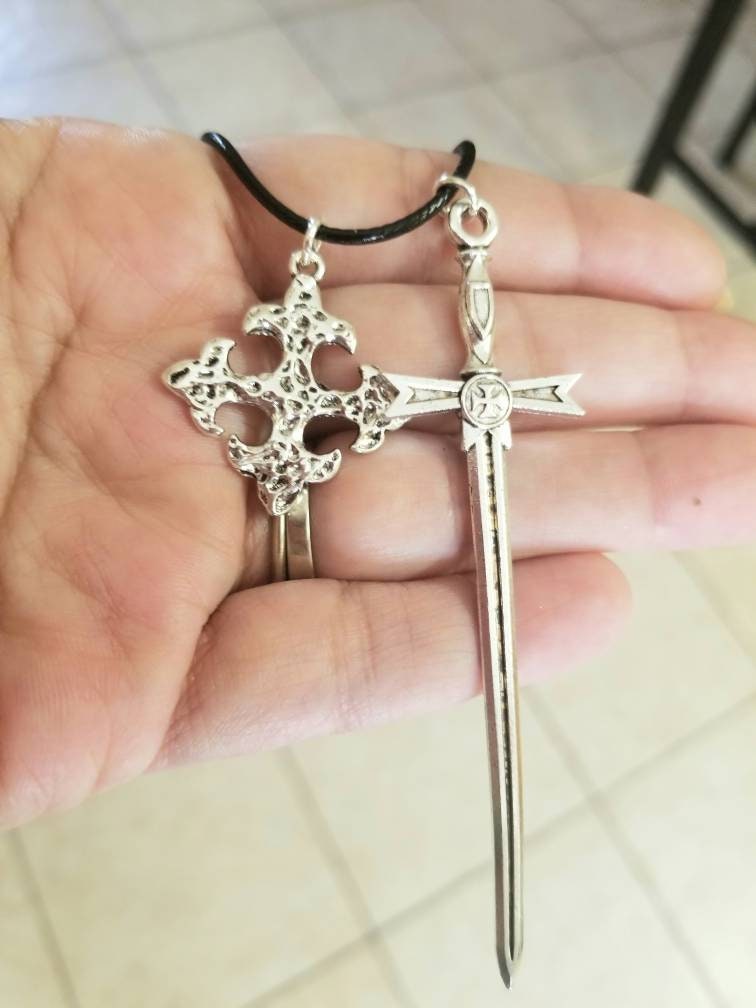 Knights Templar Necklace Templar Cross Templar Sword - Etsy