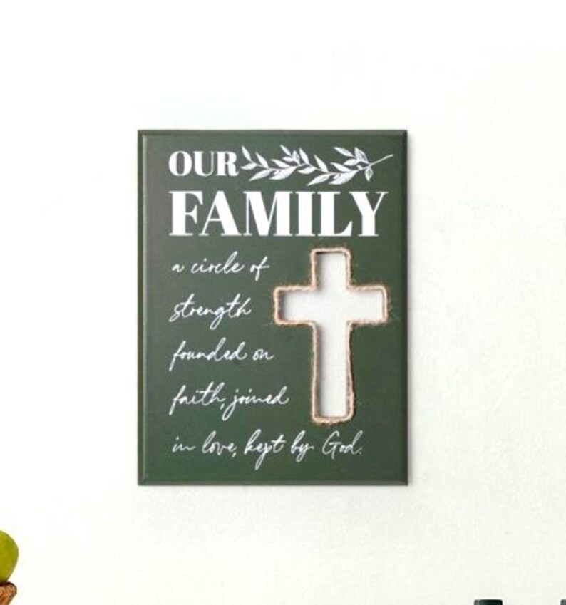 Our Family Wooden Sign Cross Wood Wall Plaque Art Home - Etsy