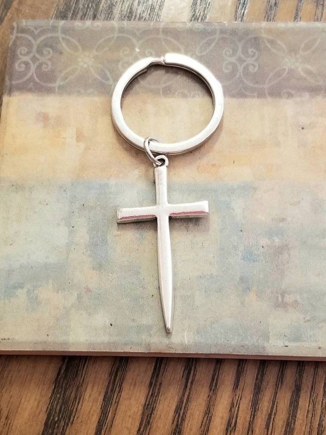 Spiked Cross Keychain Sword Cross Cross Key Ring Medieval - Etsy