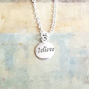 BELIEVE Necklace, Inspirational Pendant, Believe Jewelry, Love ...