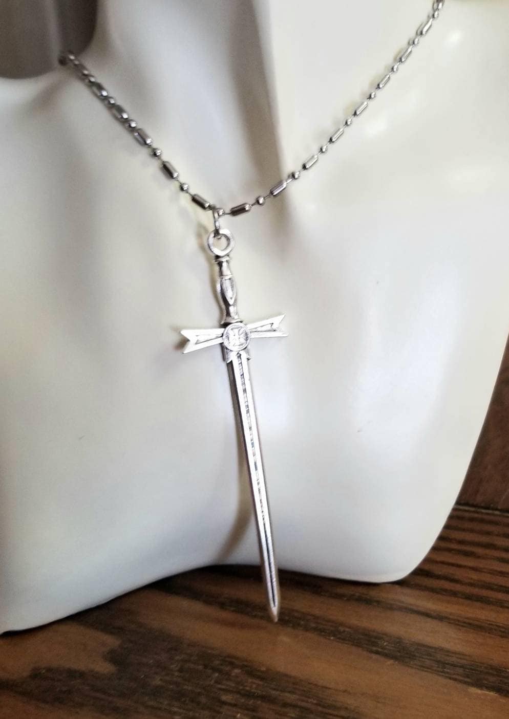Knights Templar Necklace Knights Templar Sword Necklace - Etsy