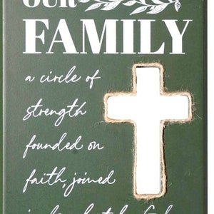 Our Family Wooden Sign Cross Wood Wall Plaque Art Home - Etsy