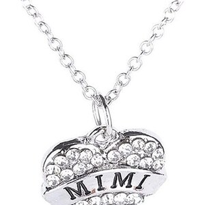 Silver MIMI Necklace, Mimi Heart Pendant, Mimi Gift, Mimi Gift From ...