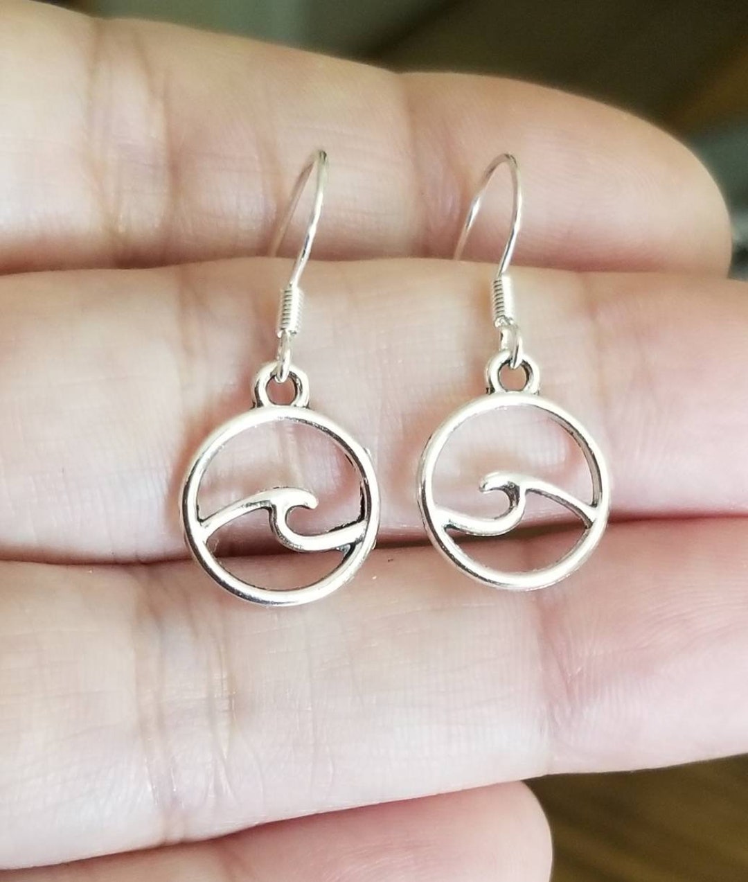 Wave Earrings, Wave Dangle Earring, Ocean Wave Jewelry, Silver Wave ...