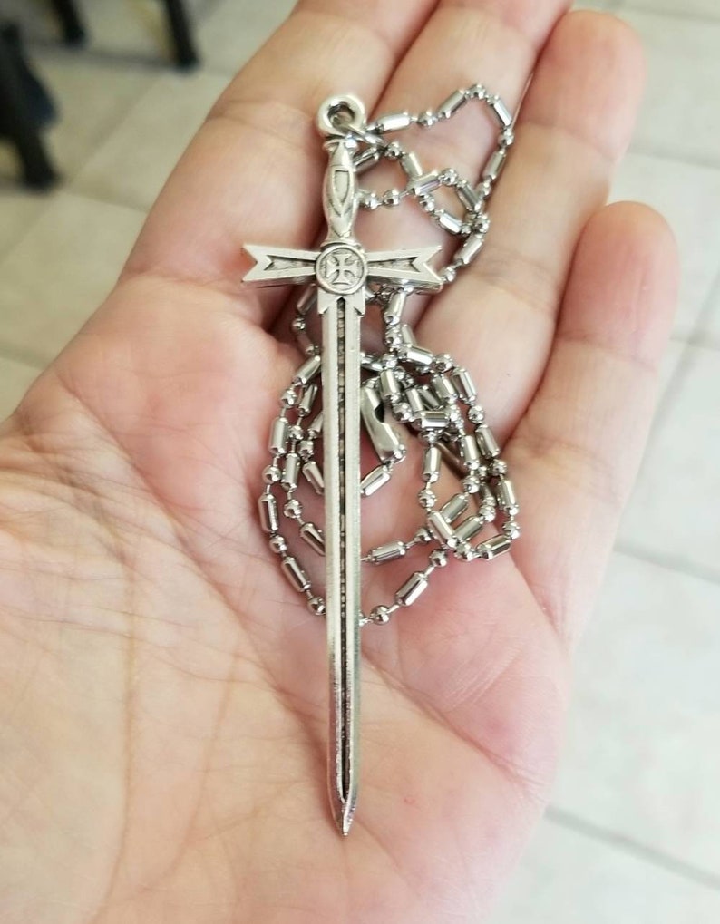 Knights Templar Necklace Knights Templar Sword Necklace - Etsy