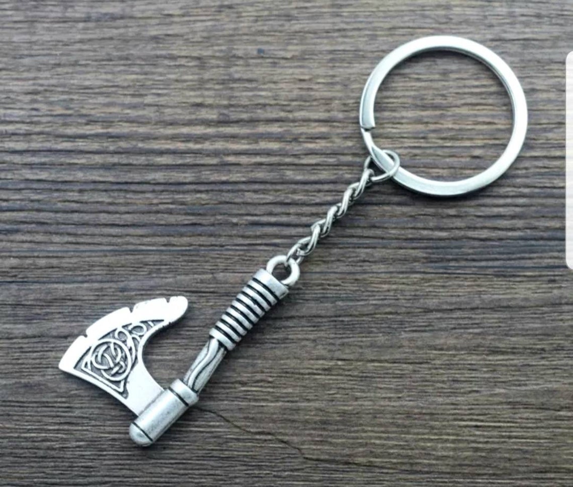 Viking Axe Keychain, Celtic Key Ring, Medieval, Hatchet, Norse Axe Key ...