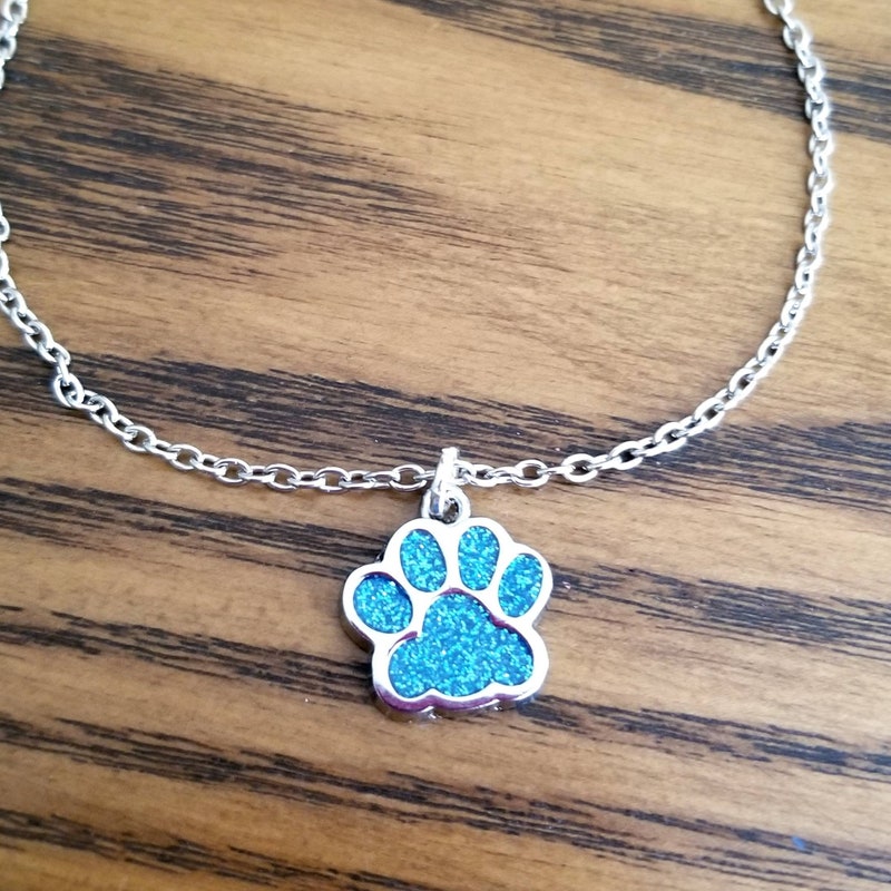 Paw Print Anklet - Etsy