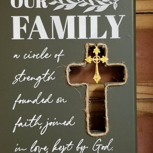 Our Family Wooden Sign, Cross Wood Wall Plaque, Art, Home Decor ...