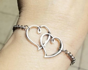 Interlocking Hearts Bracelet - Etsy