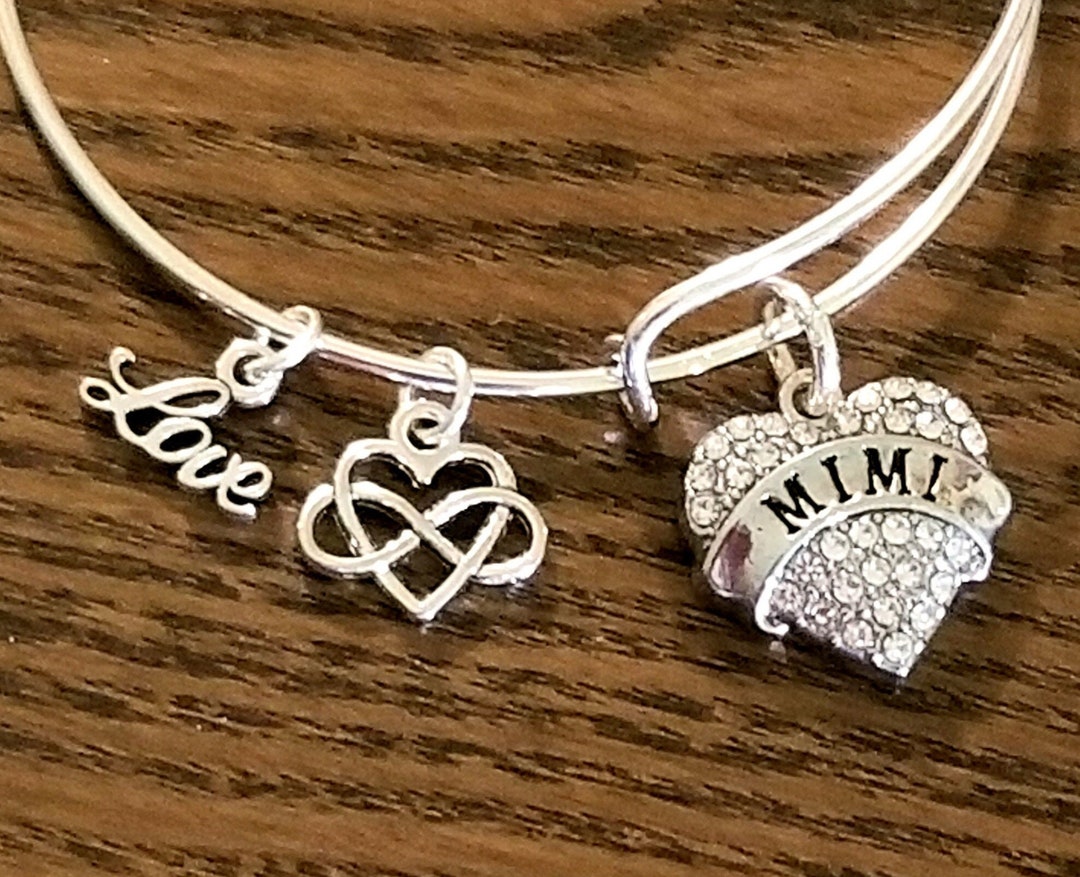 Mimi Bracelet, Mimi Gifts, Mimi Crystal Heart Charm, Mimi Jewelry, Gift ...