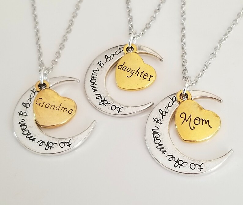 3pc Mom Daughter Grandma Necklace Set 3 Generations Jewelry - Etsy