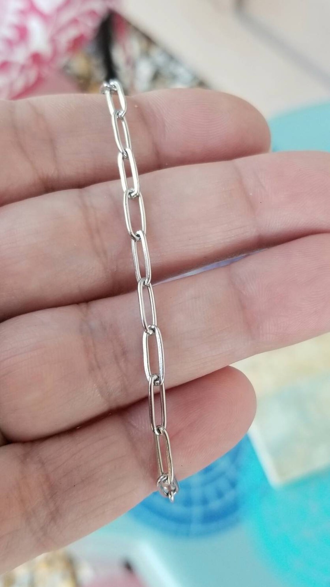 Stainless Steel 3mm X 9mm Paperclip Chain Anklet, Large Chain Ankle ...