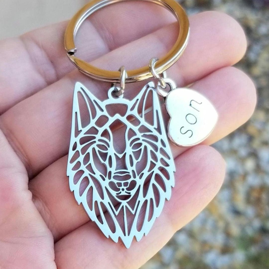 Son Wolf Keychain, Son Gift, Son Key Ring, Gift for Son, Father Son ...