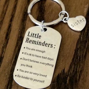 Sister Keychain, Sister Inspirational Gift, Sister Gift, Sister Key ...