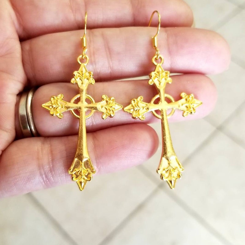 Cross Earrings - Etsy