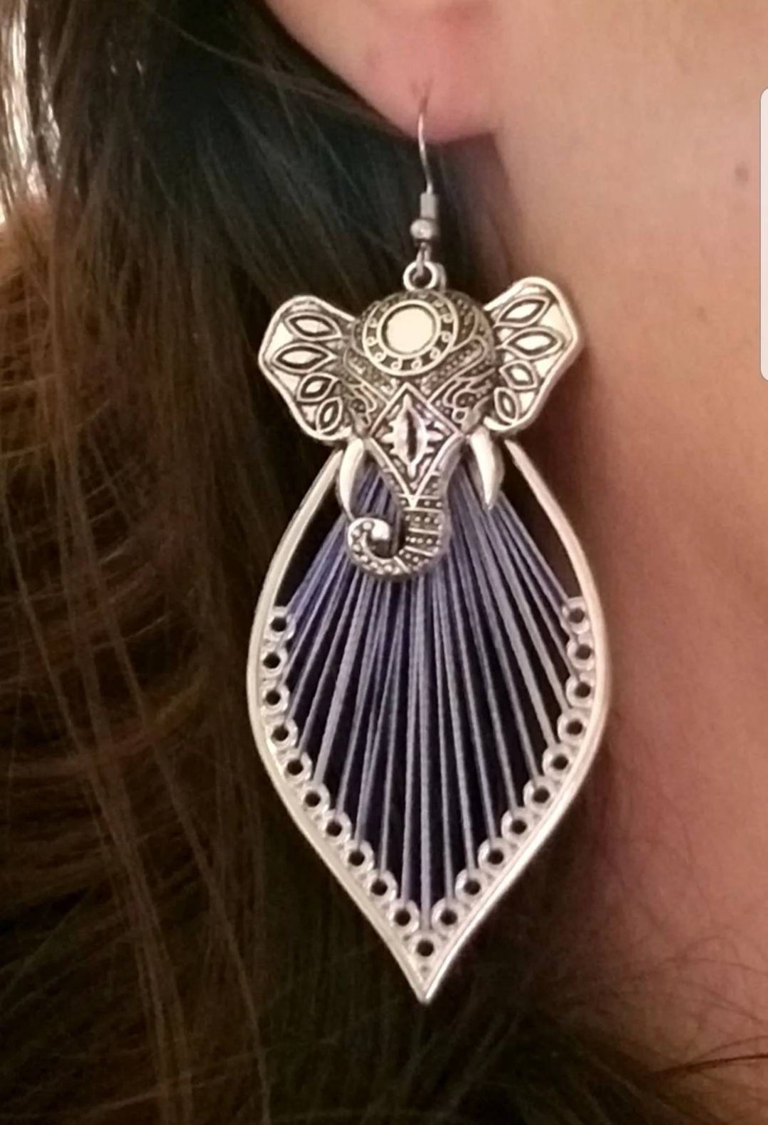 Silver Elephant Earrings Large Elephant Earrings Elephant - Etsy