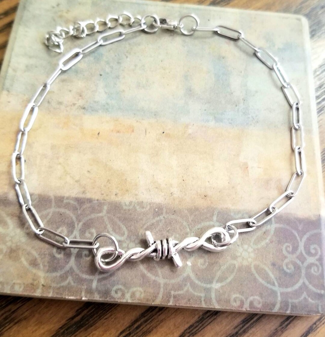 Barbed Wire Anklet, Stainless Steel Paperclip Chain Anklet, Chain Ankle ...