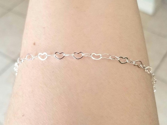 Heart Link Chain Anklet Heart Anklet Interlocking Hearts Chain Ankle Bracelet Womens Anklets Heart Chain Gift for Her Dainty Anklet Etsy