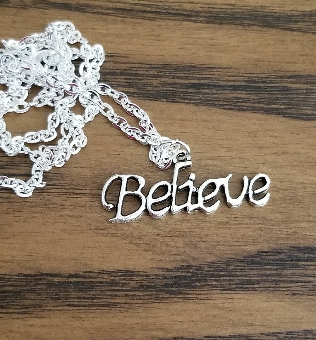 BELIEVE Necklace, Inspirational Pendant, Believe Jewelry, Love ...