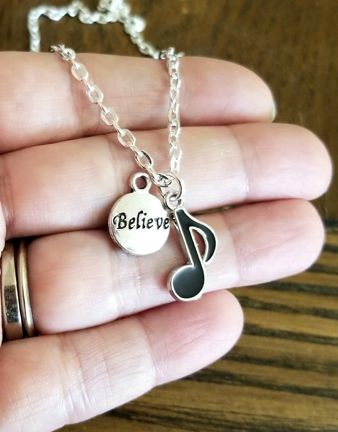 Eighth Note Necklace, Music Note Necklace, Music Note Jewelry, Eighth ...