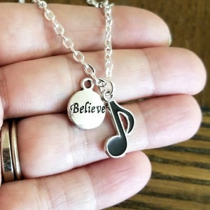 Eighth Note Necklace, Music Note Necklace, Music Note Jewelry, Eighth ...