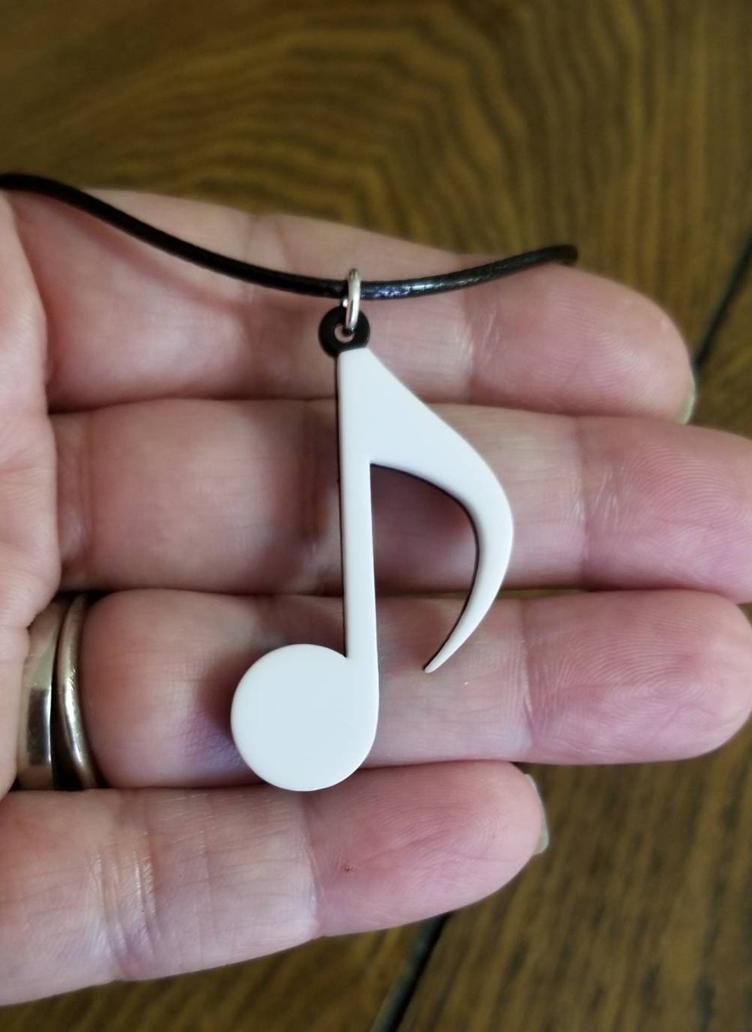 Music Note Necklace, Large Music Note Pendant, Eighth Note Necklace ...