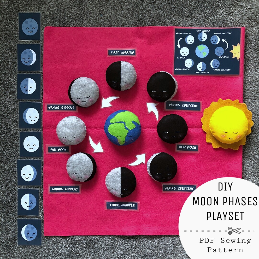 PDF Felt Montessori Moon Phases Toy DIY Montessori Playmat Moon Phases ...