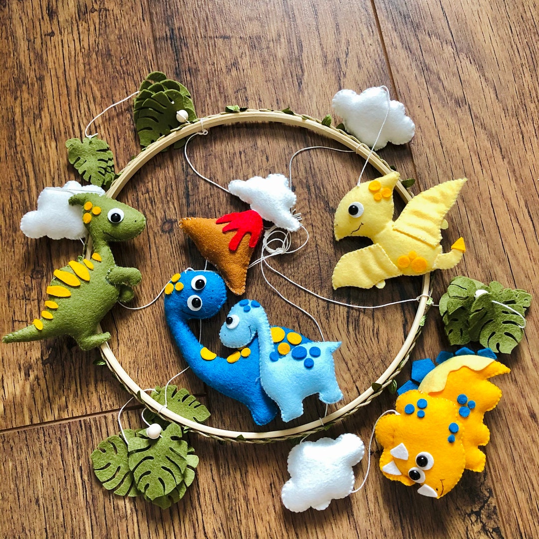 Dinosaur Baby Mobile Dinosaur Nursery Mobile Felt Dinosaur Mobile ...
