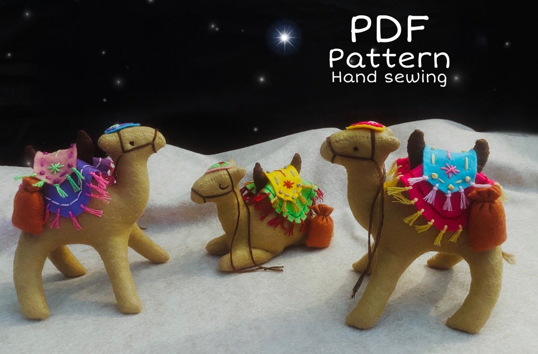 PDF Camel Pattern, Camel Sewing Pattern, PDF Nativity Scene Felt Camel ...