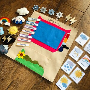 Felt Montessori Weather Chart Calendar, Preschool Toy Toddler ...
