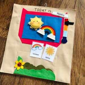 Felt Montessori Weather Chart Calendar, Preschool Toy Toddler ...