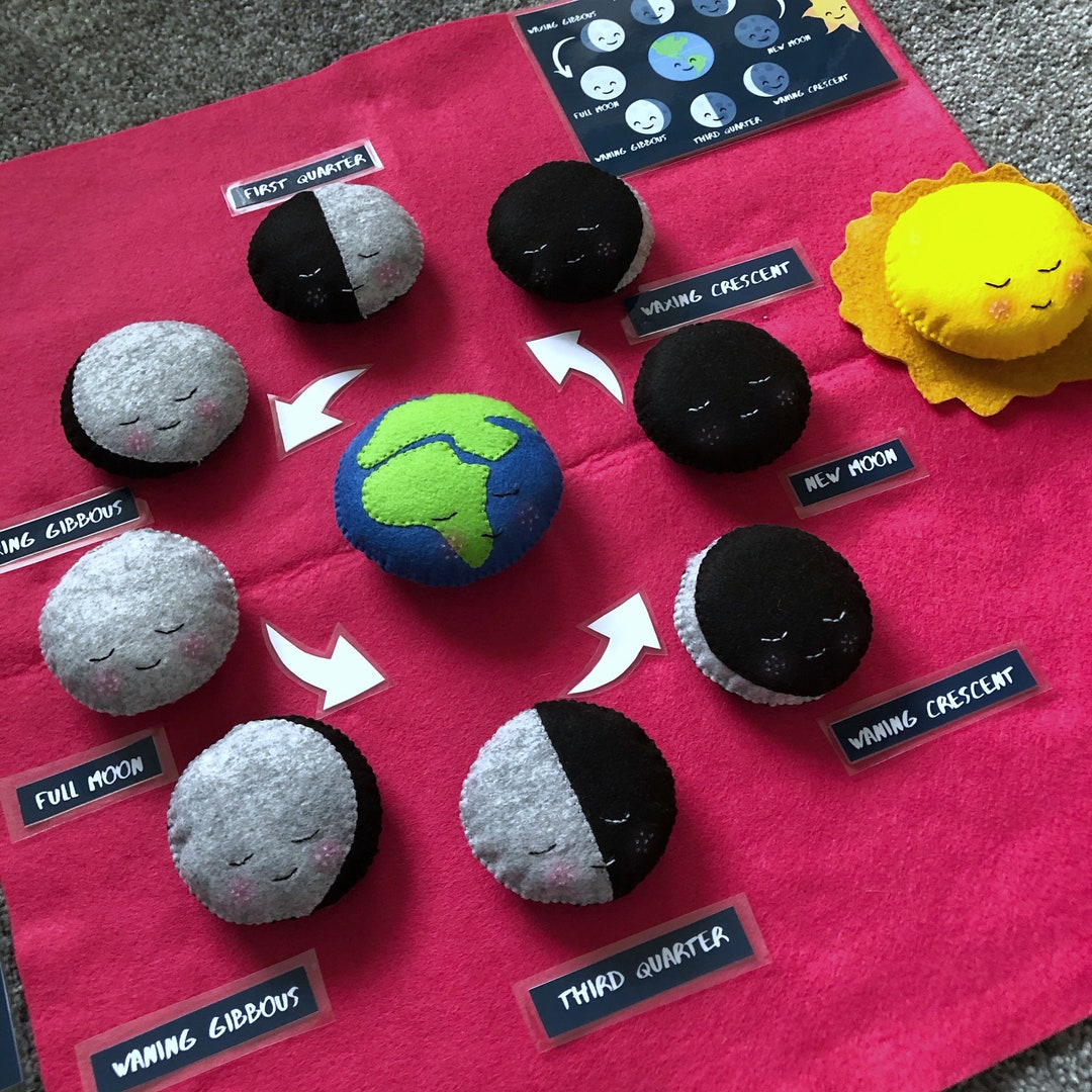 Handmade Montessori Moon Phases Board Educational Felt Toy for Kids ...