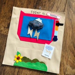 Felt Montessori Weather Chart Calendar, Preschool Toy Toddler ...