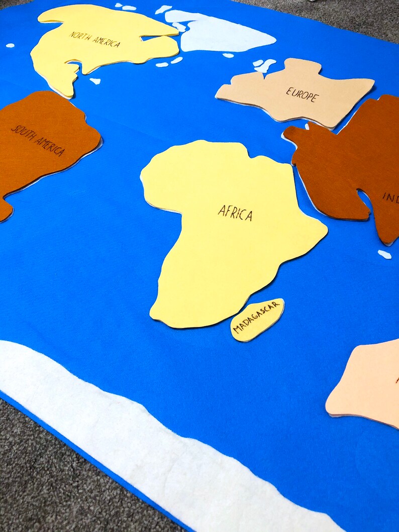 Montessori Felt Map Felt World Map | Etsy