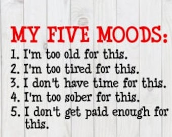 My Five Moods Svg And Png Digital File Etsy