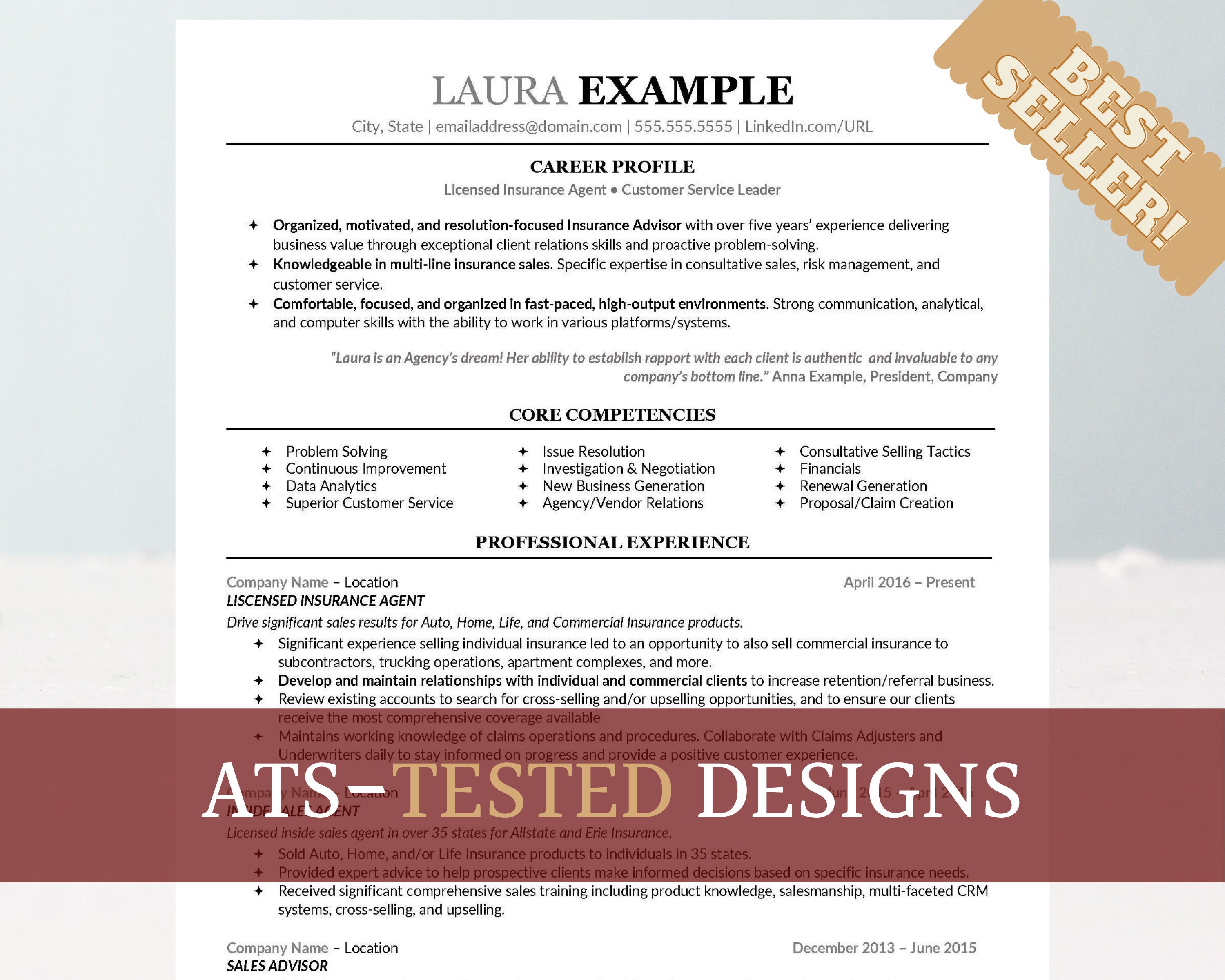ATS Professional Resume Template for Word | Modern Resume Template ...