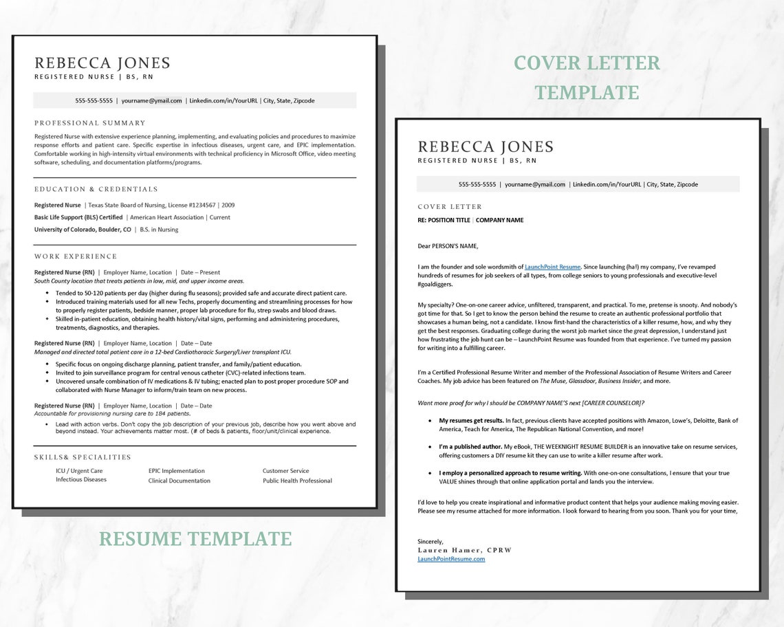 Nursing ATS Professional Resume Template for Word Download Minimalist ...