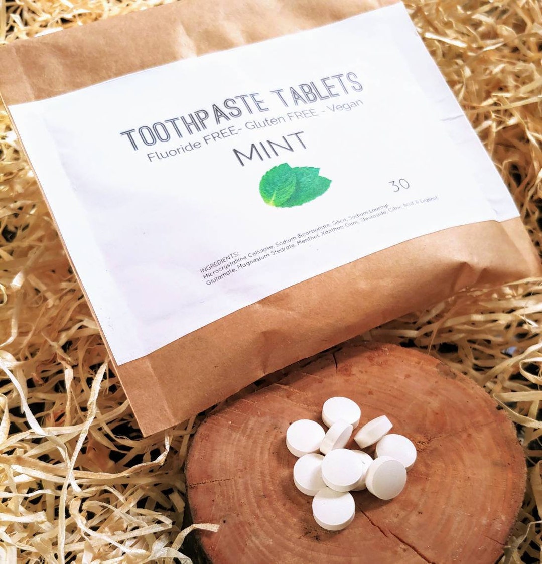 FLUORIDE FREE Tabs Mint Toothpaste Tablets Gluten FREE Vegan Eco ...