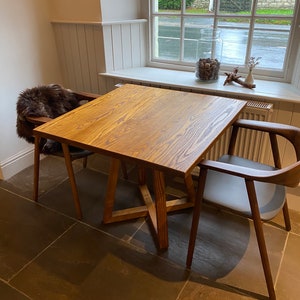 Bespoke Square Solid Wood Scandi Dining Table With Hardwood Pedestal ...