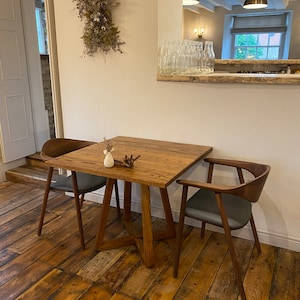 Bespoke Square Solid Wood Scandi Dining Table With Hardwood Pedestal ...