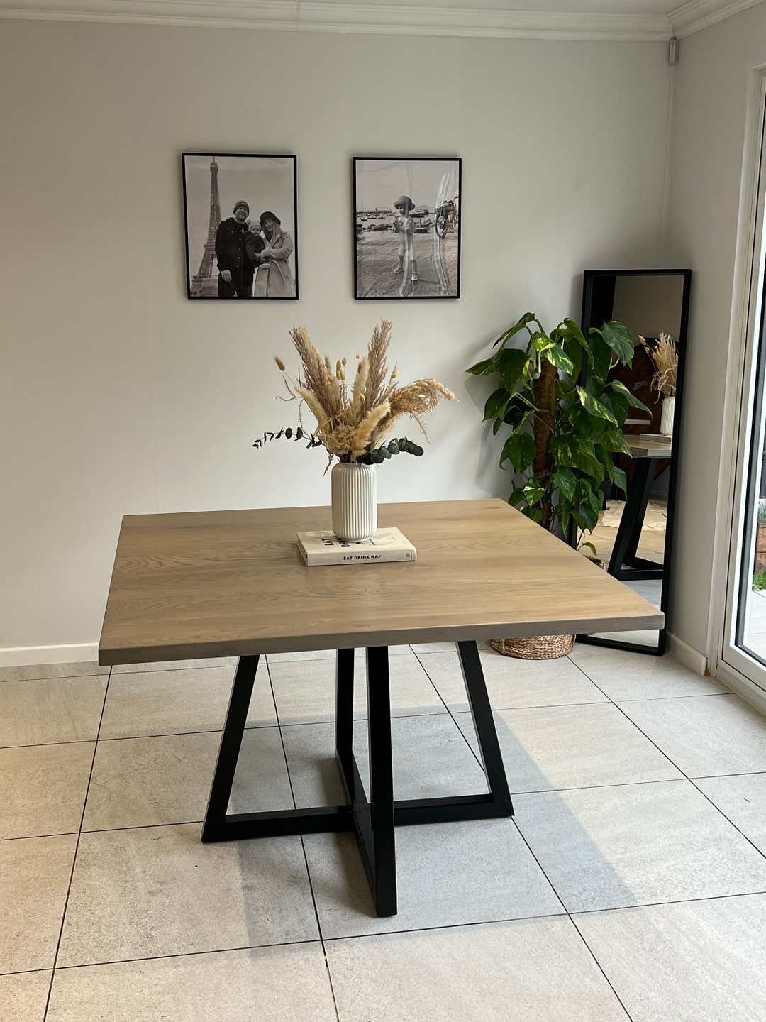 Square Solid Wood Dining Table Handmade in the UK. Bespoke Dining Table ...