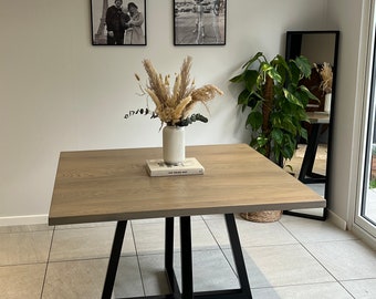 Round Solid Wood Scandi Style Dining Table. Ribbed Wood Pillar Base ...