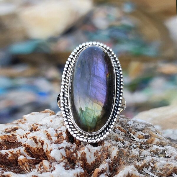 Labradorite Ring - Etsy